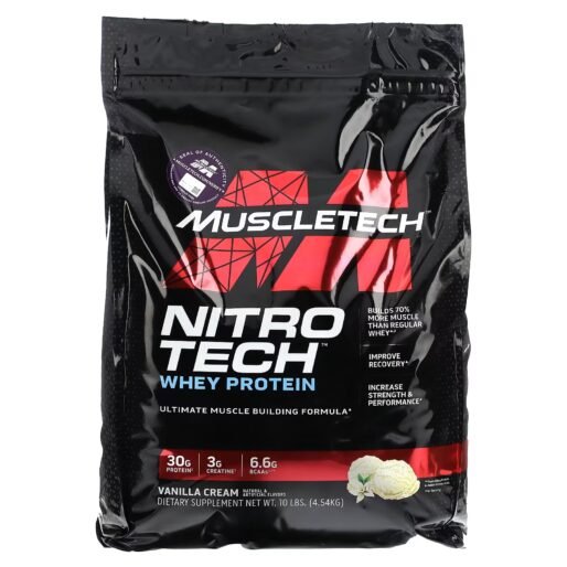 Muscletech - Nitro Tech Whey Protein 10Lbs 102serv. - WolvesNutrition